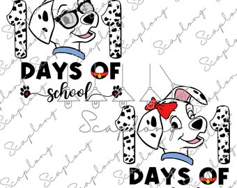 101 Days of School Dalmatian Dog Svg, 101 Days Smarter Svg, 101 Days of ...
