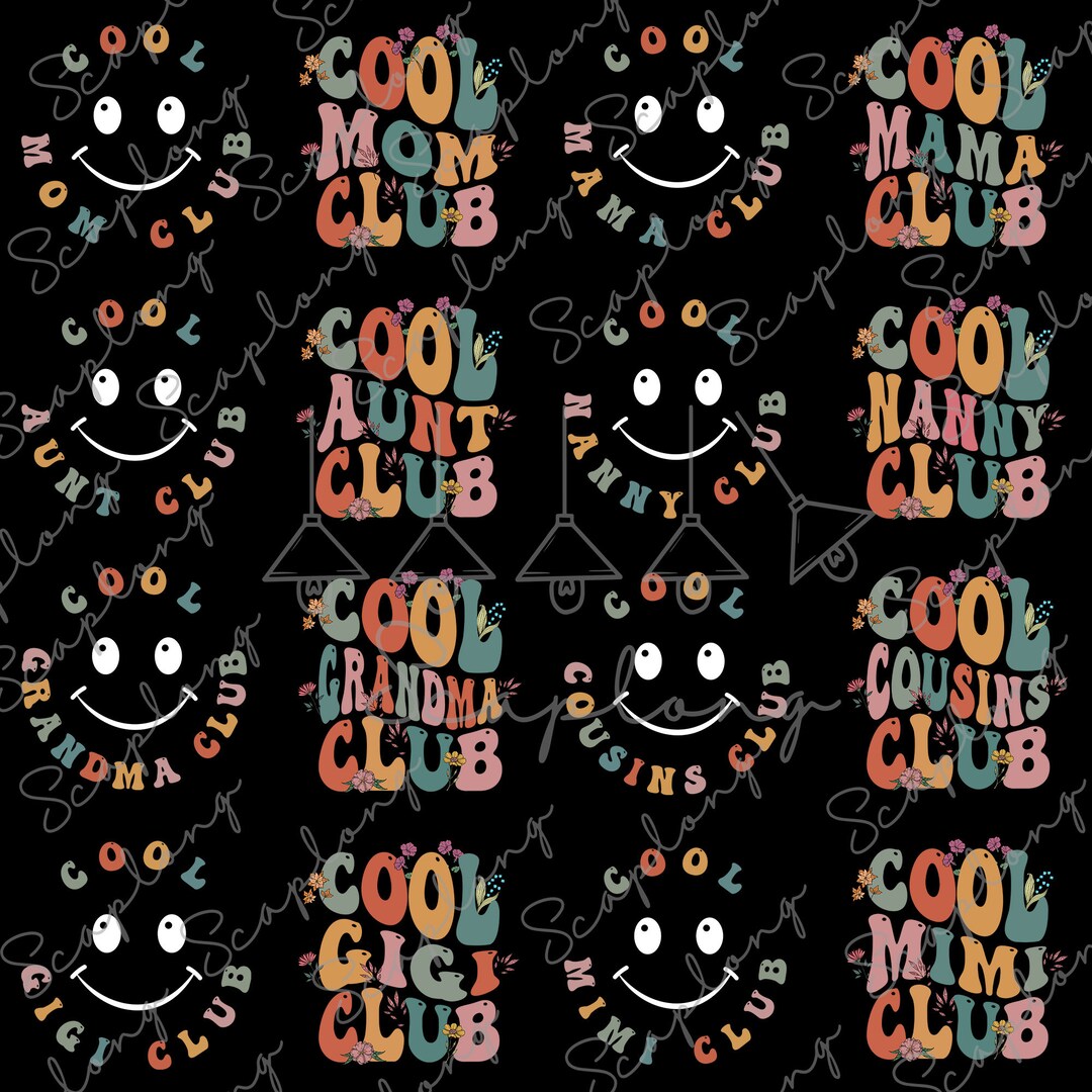 Bundle Two-sided Cool Mom Club Png, Mom Life Png, Cool Club Png, Cool ...