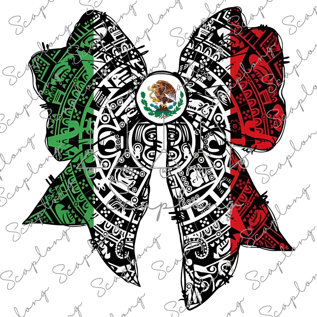 Coquette Ribbon Bow Mexican Flag PNG, Mexicana Patriotic Png, Mexican ...