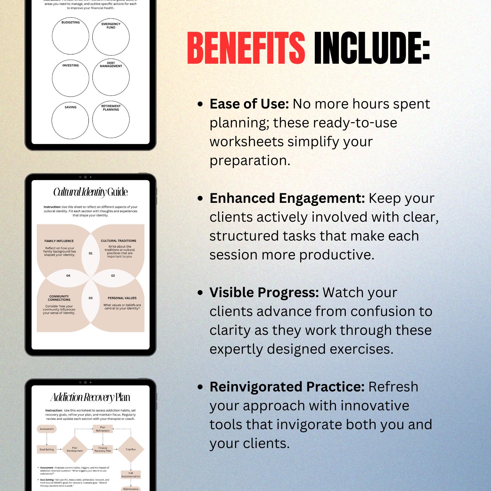 50 Printable Therapy Worksheets for Coaches, Ready-to-use PDF Tools ...