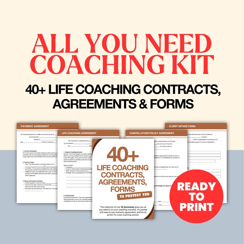 40+ Life Coaching Contracts, Agreements, Forms to Protect You, Life ...