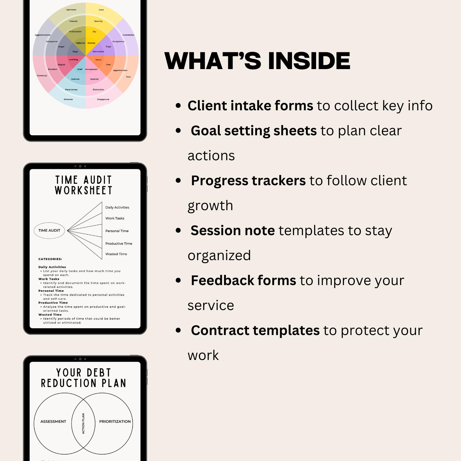 Life Coaching Printable Bundle With 70+ Editable PDF Worksheets Forms ...