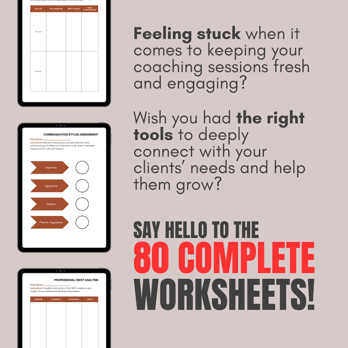 Life Coaching Session Worksheets Printable PDF Pack for Clients | Fully ...