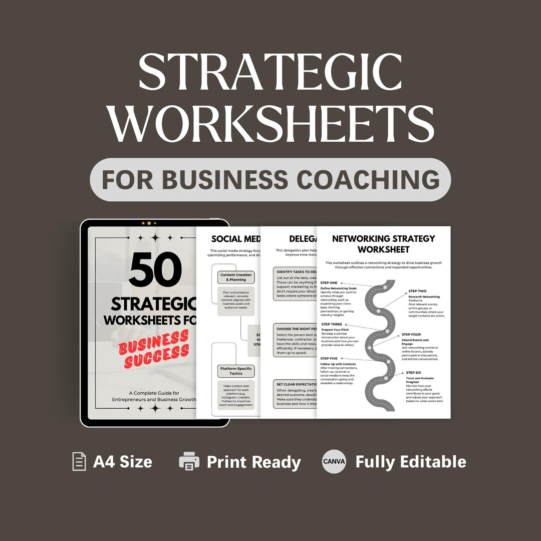 Business Coaching Worksheets 50 Editable Templates for Business ...