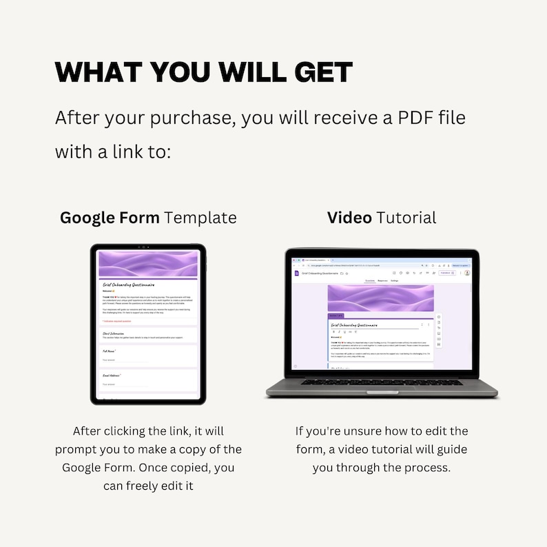 Grief Onboarding Questionnaire Google Form Template | Client Intake ...