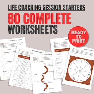 Life Coaching Session Worksheets Printable PDF Pack for Clients | Fully ...