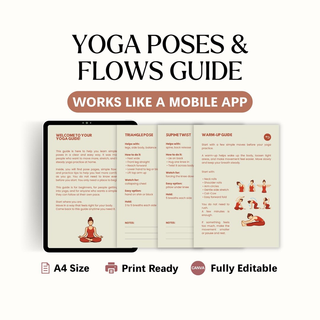 Yoga Guide for Beginners | Poses, Flows, and Reflection Pages ...