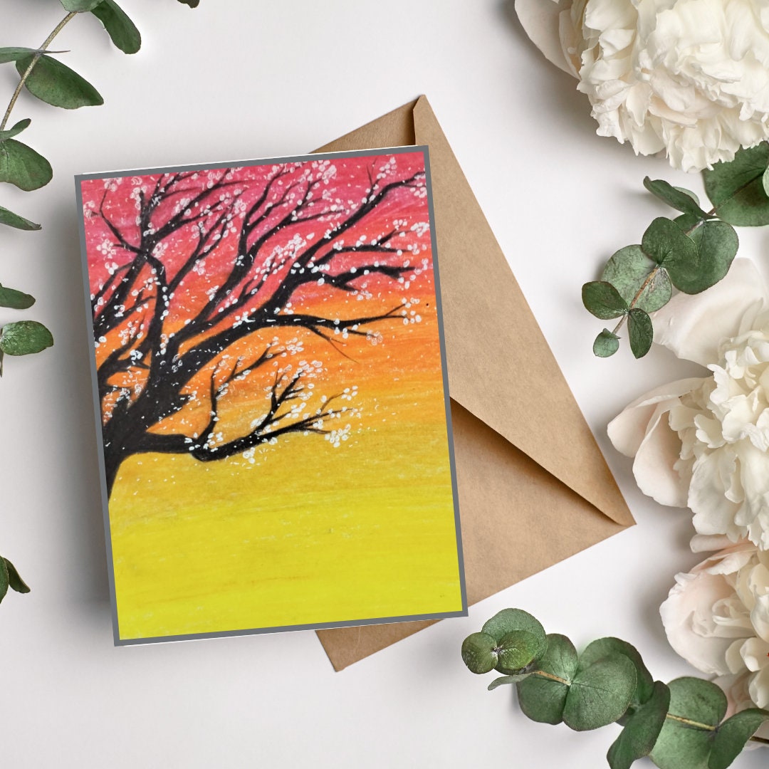 Nature Envelope Art Templates Sketch Art Letter and Envelope - Etsy