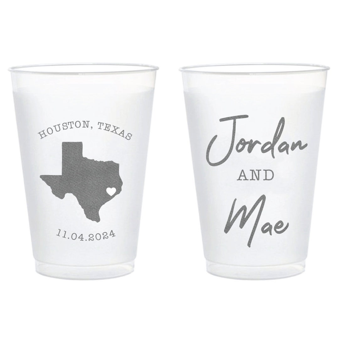 Customized State Wedding Frosted Cup Favors, Custom State Wedding ...