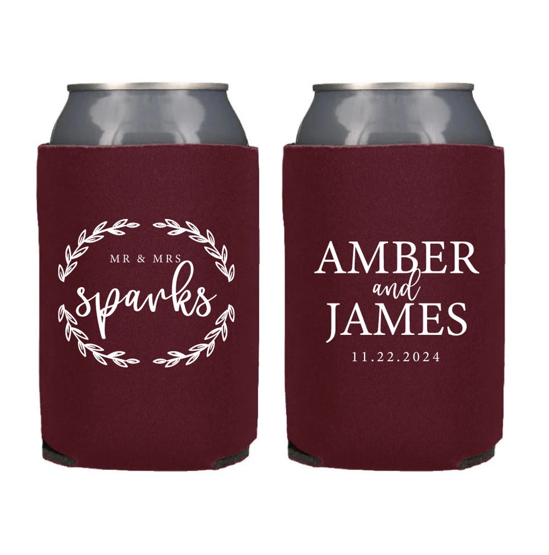 Personalized Wedding Beer Huggers, Custom Can Coolers Wedding Favors ...