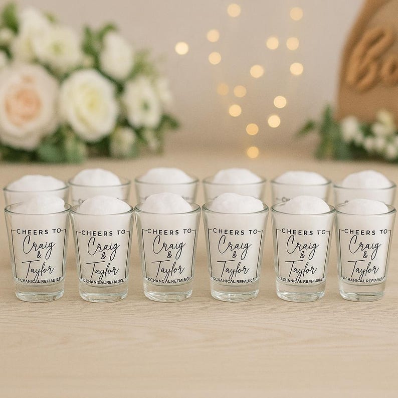 Wedding Shot Glass Favors, Personalized Wedding Shot Glass, Custom ...