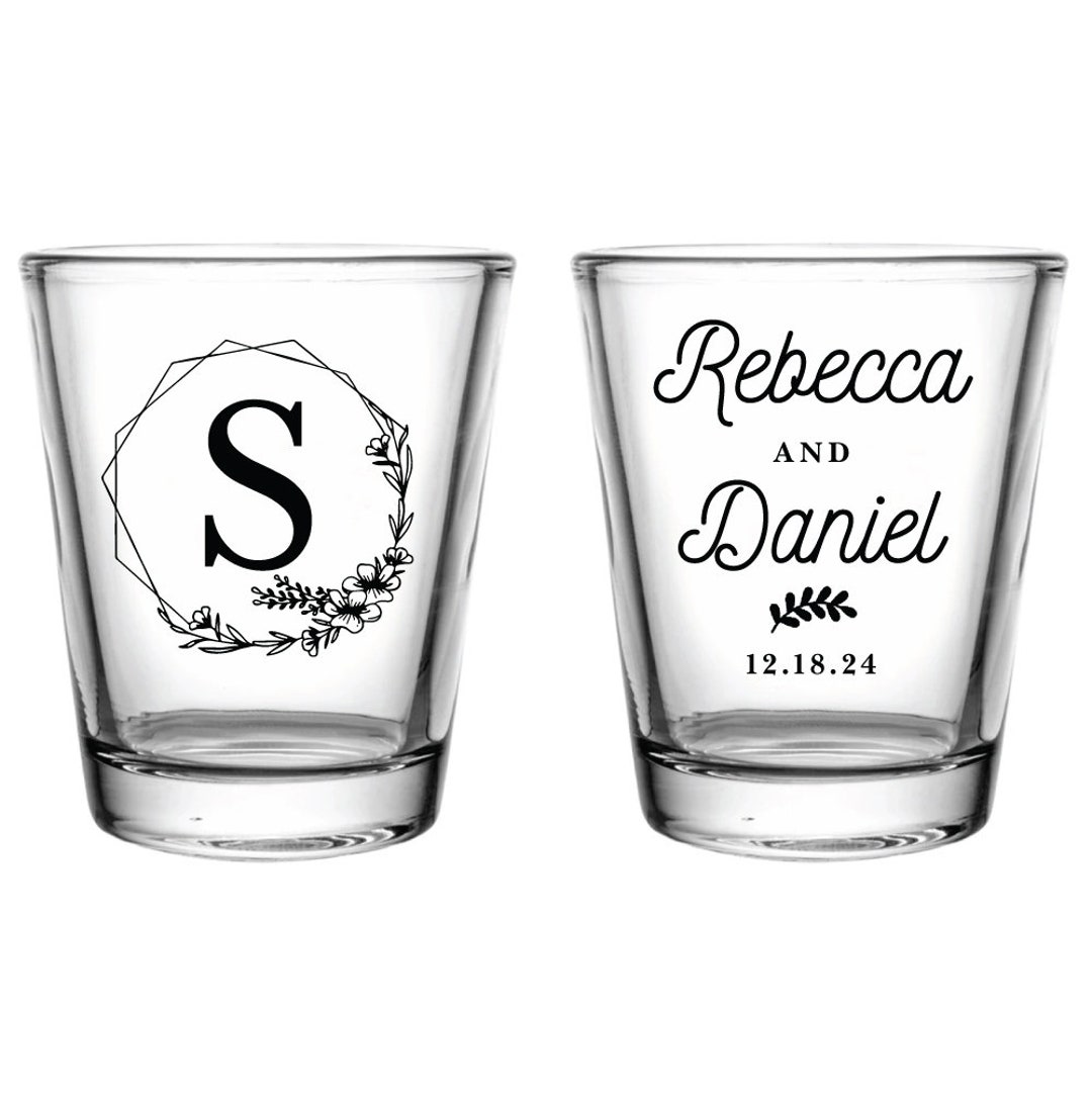 Personalized Wedding Shot Glasses, Custom Wedding Monogram Shot Glass ...