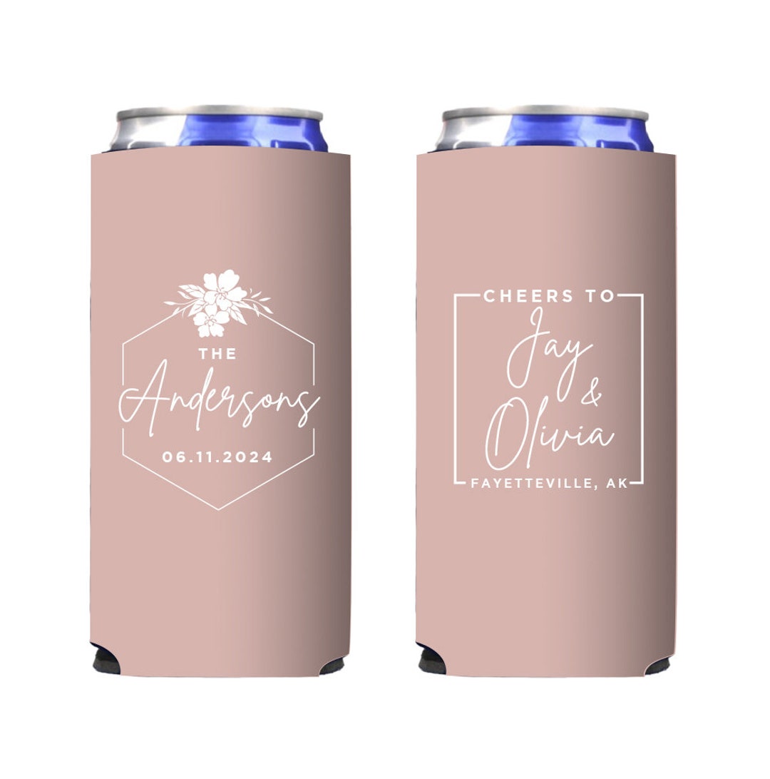 Custom Slim Can Coolers Wedding Favors, Personalized Slim Can Coolies ...