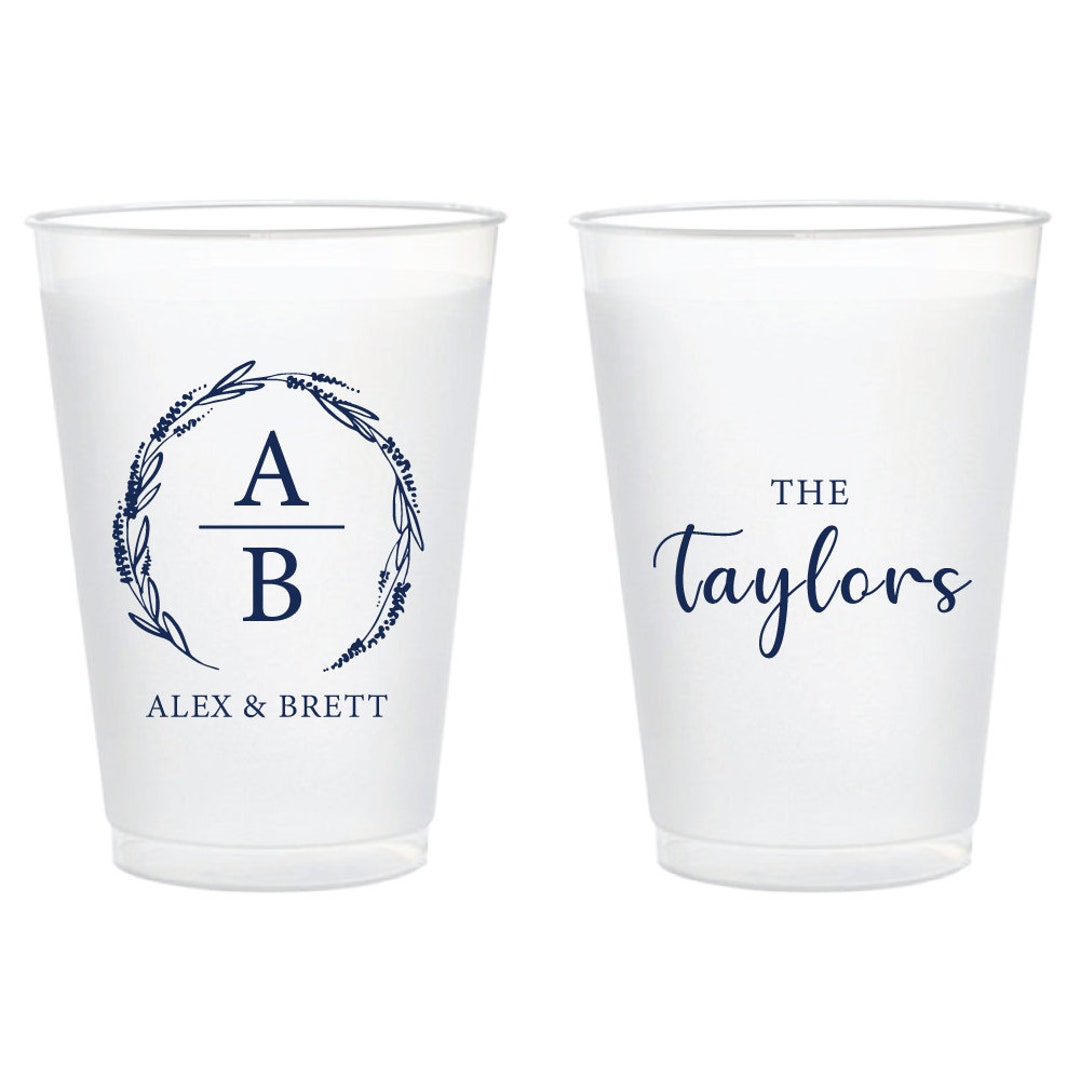 Frosted Cups for Weddings, Custom Wedding Cups, Personalized Party Cups ...