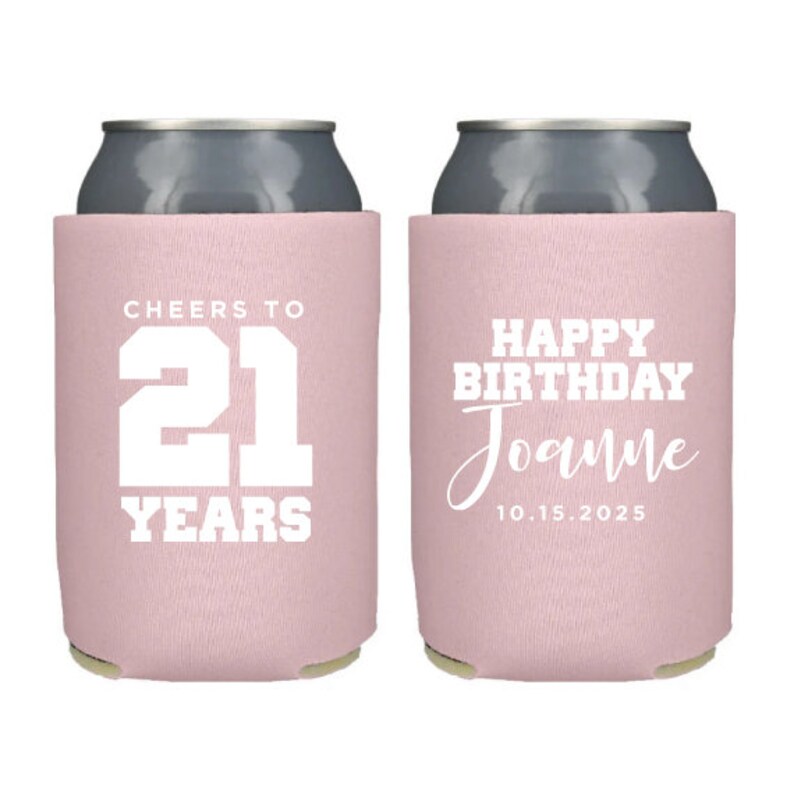 Cheers to 21 Years Birthday Can Coolers, 21st Birthday Can Cooler ...