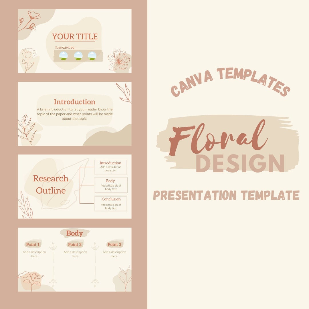 Floral Design Canva (presentation Template) - Etsy