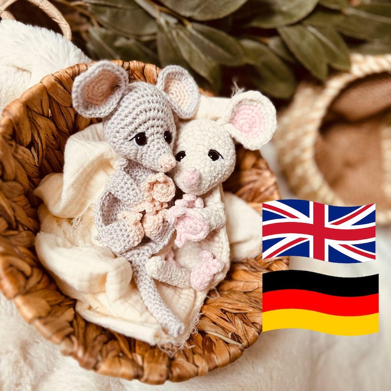 Crochet Pattern Pdf File Mouse Elara German and English - Etsy