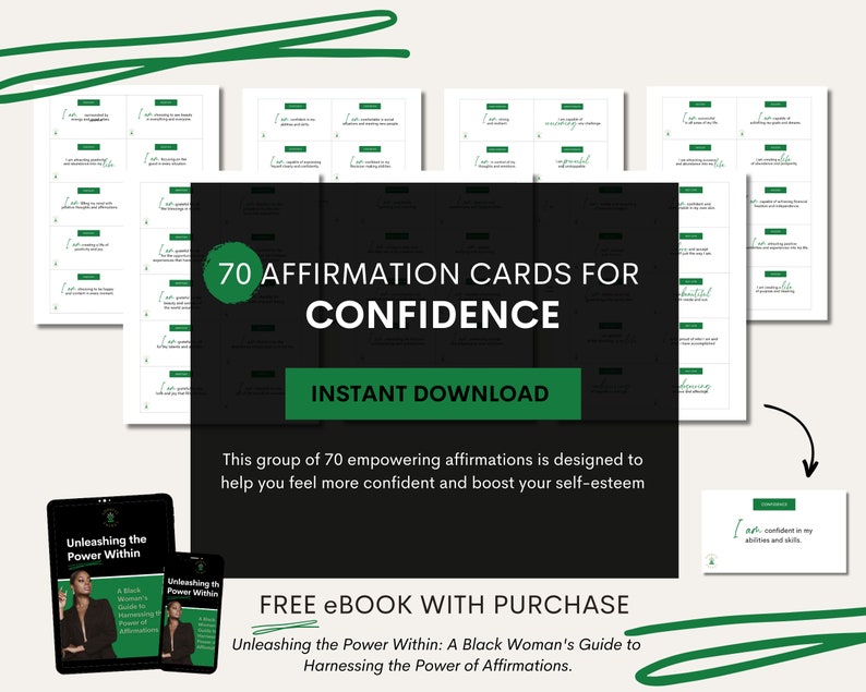 70 Affirmation Cards for Confidence | Printable Affirmation Cards ...