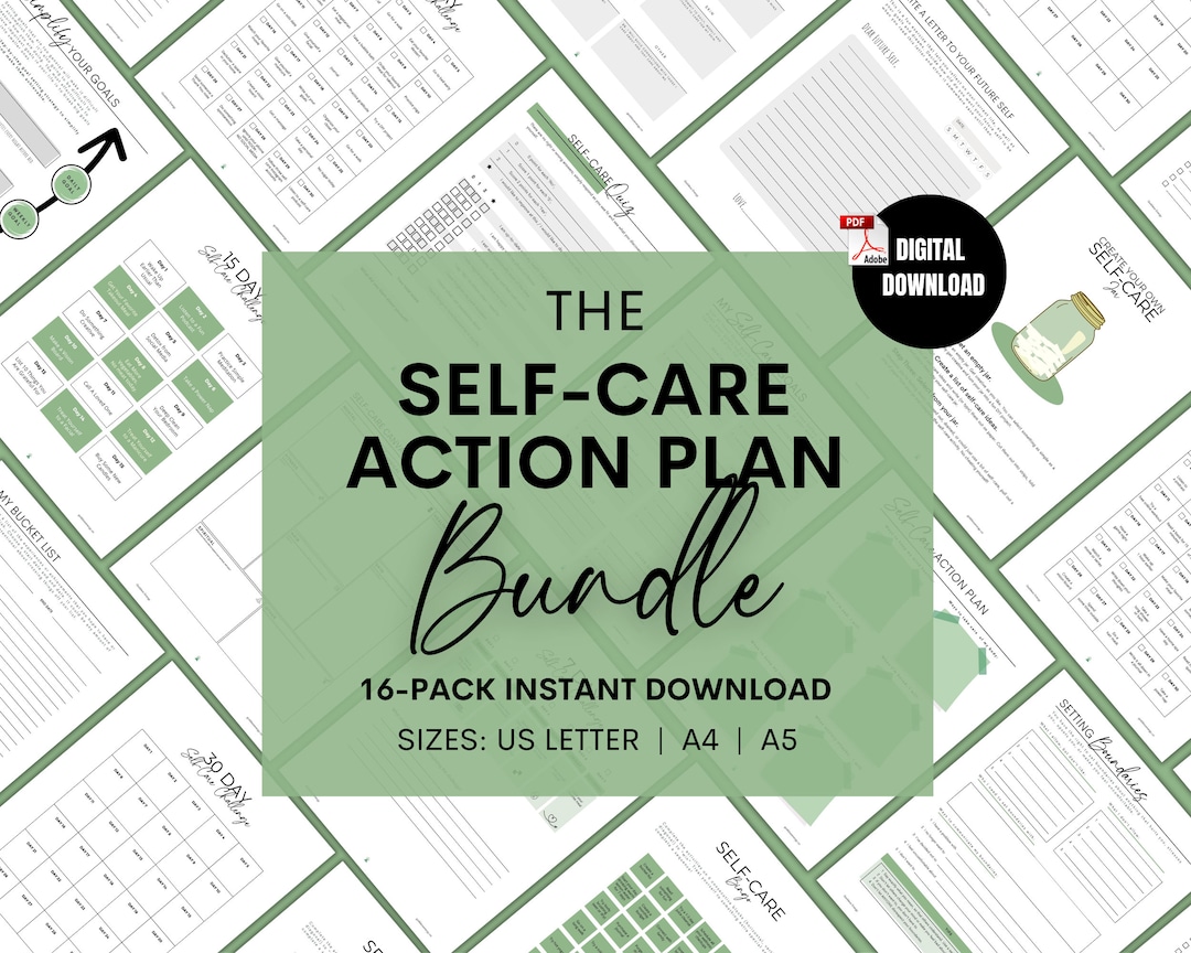 Self-care Action Plan Bundle, Self-care Printables, Self-care Templates ...