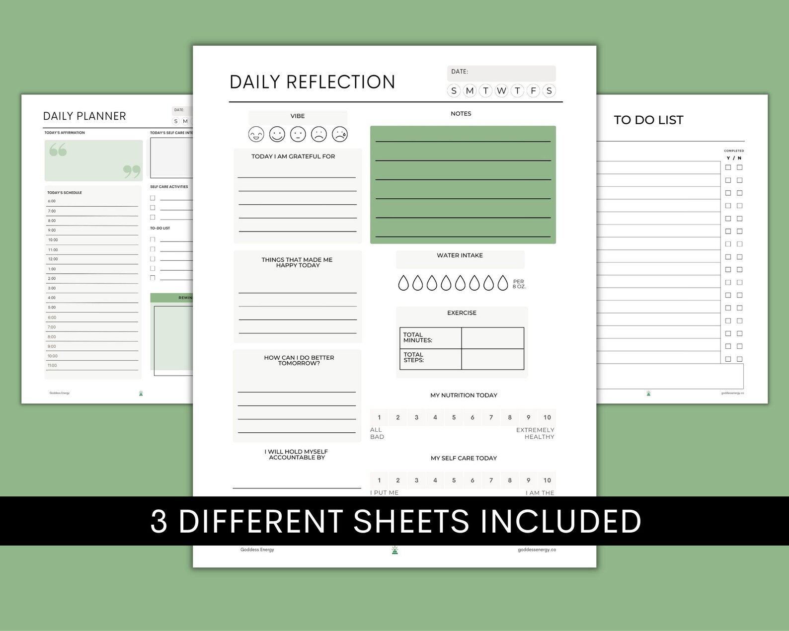 Self-care Daily Planner Bundle, Self-care Printables, Self-care Planner ...