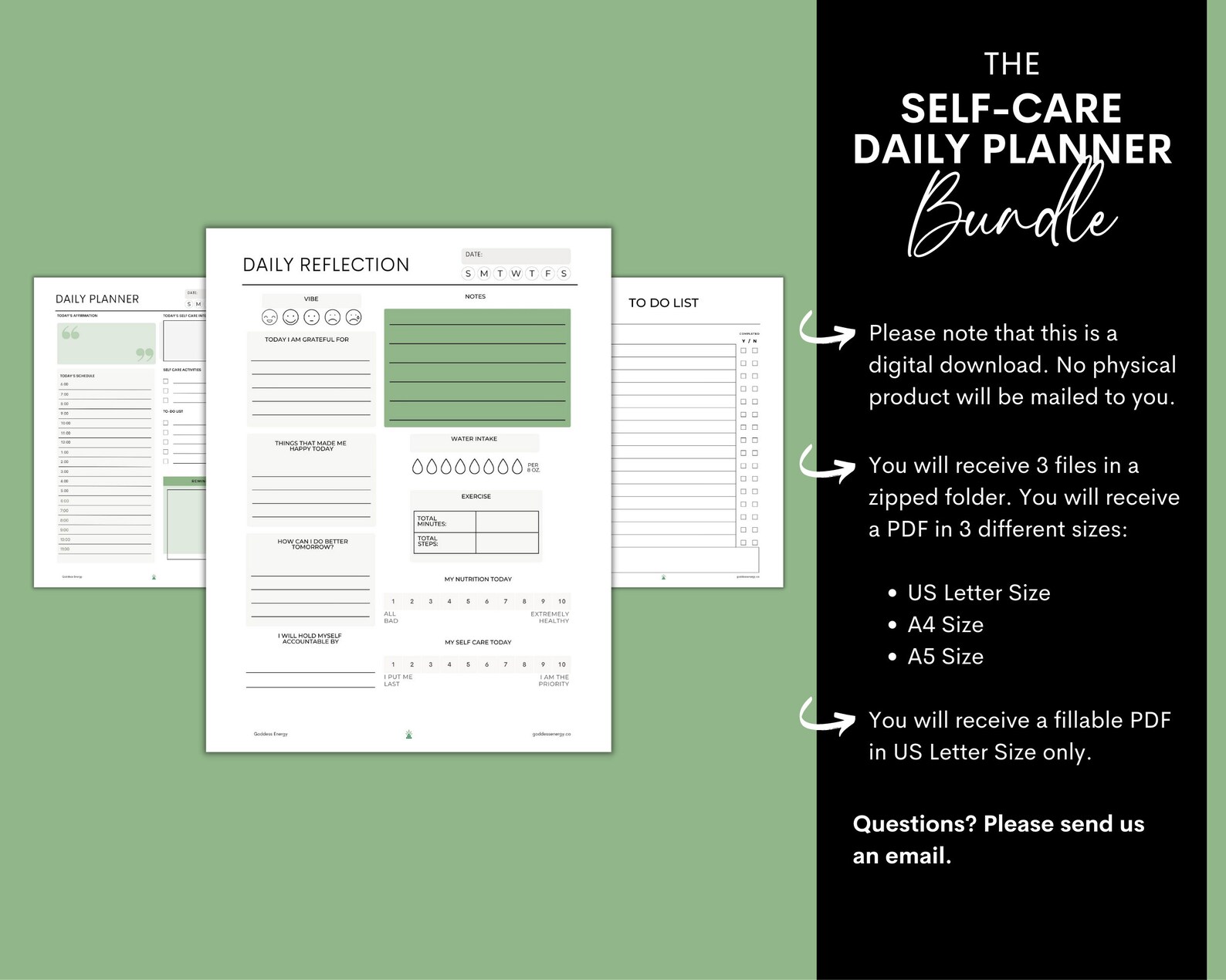 Self-care Daily Planner Bundle, Self-care Printables, Self-care Planner ...