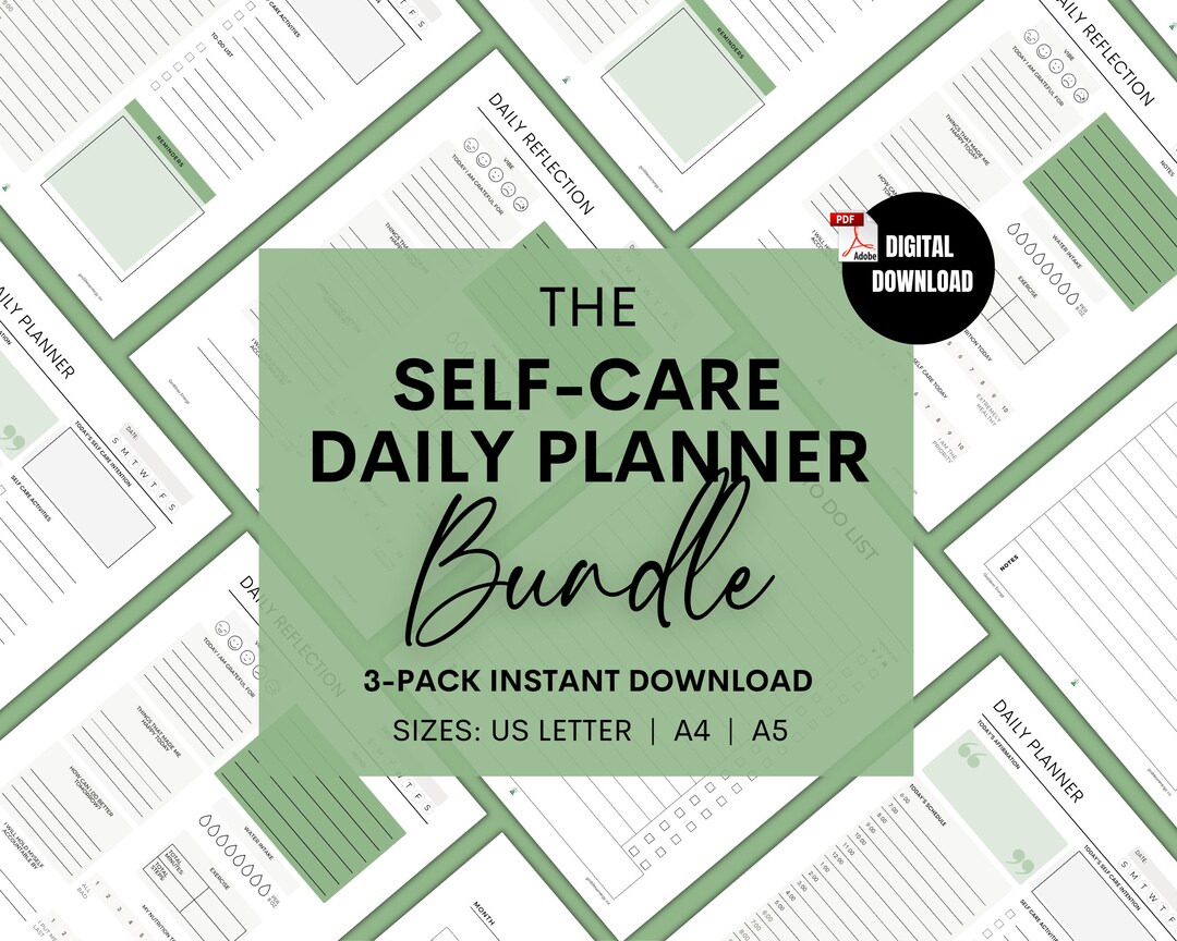 Self-care Daily Planner Bundle, Self-care Printables, Self-care Planner ...