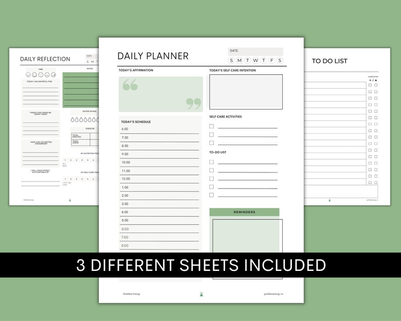 Self-care Daily Planner Bundle, Self-care Printables, Self-care Planner ...