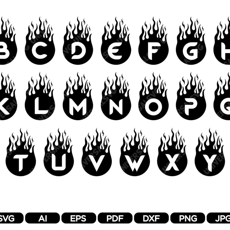 Fire Font Svg - Etsy