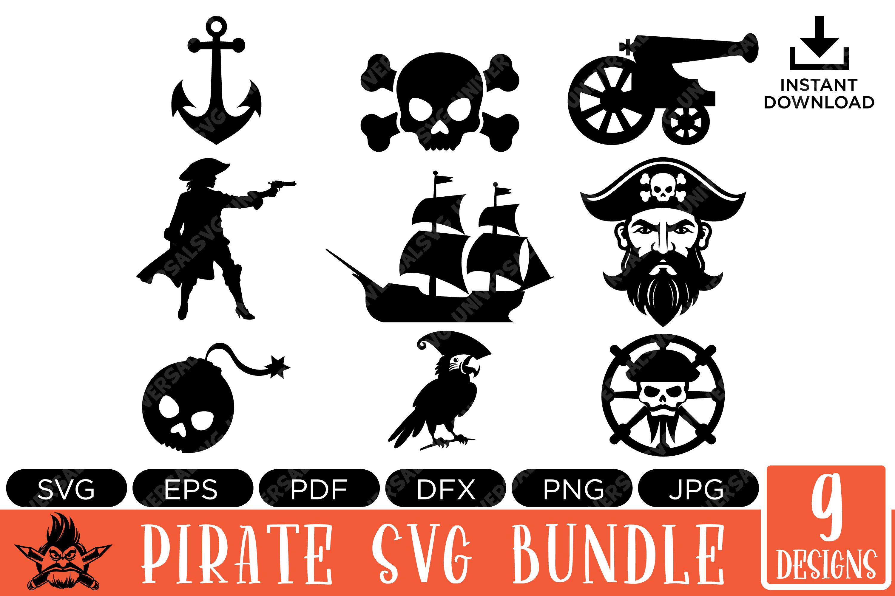 Pirate SVG Bundle, Pirate SVG, Skull Svg, Pirate Silhouette, Pirate ...