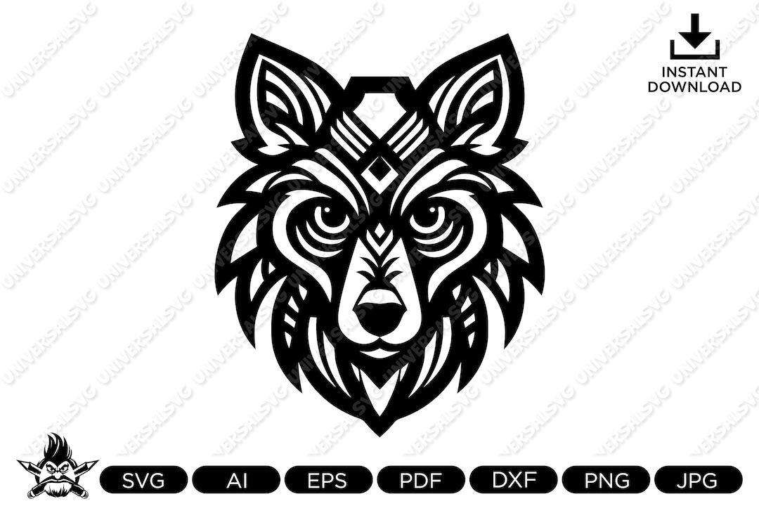 Wolf SVG, Tribal Wolf Svg, Instant Download for Cricut and Vinyl ...