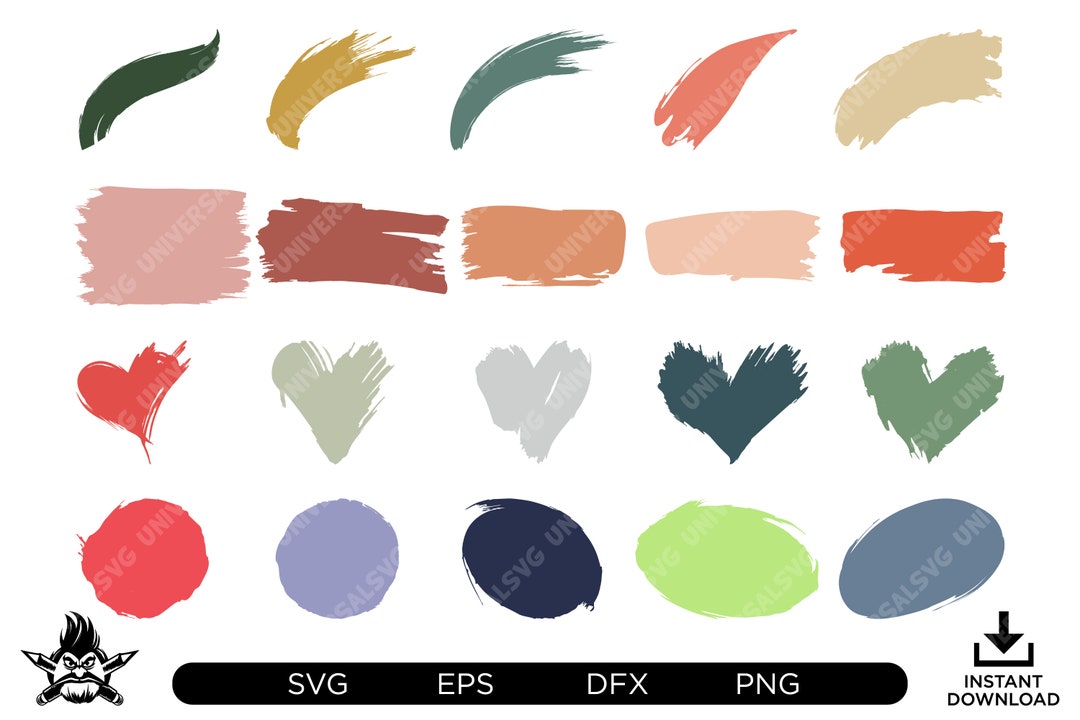 Pinselstrich svg Bundle Hand gezeichnet Pinselstrich svg png splatter ...