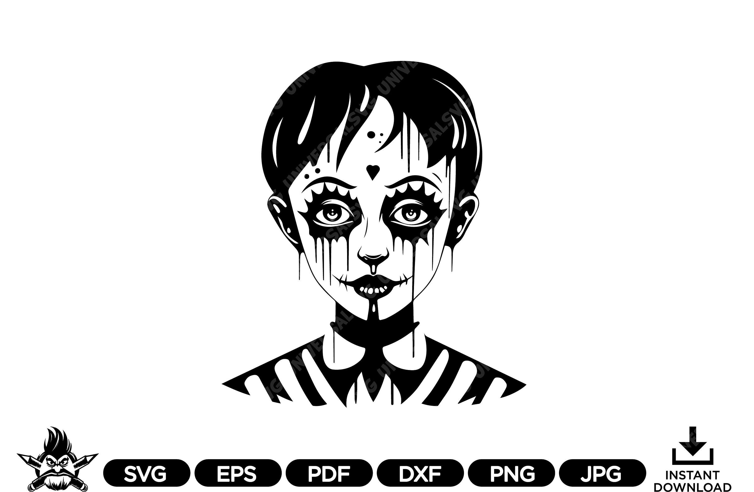 Zombie Girl SVG, Halloween Zombie Clipart, Cricut Cut File, Vector ...