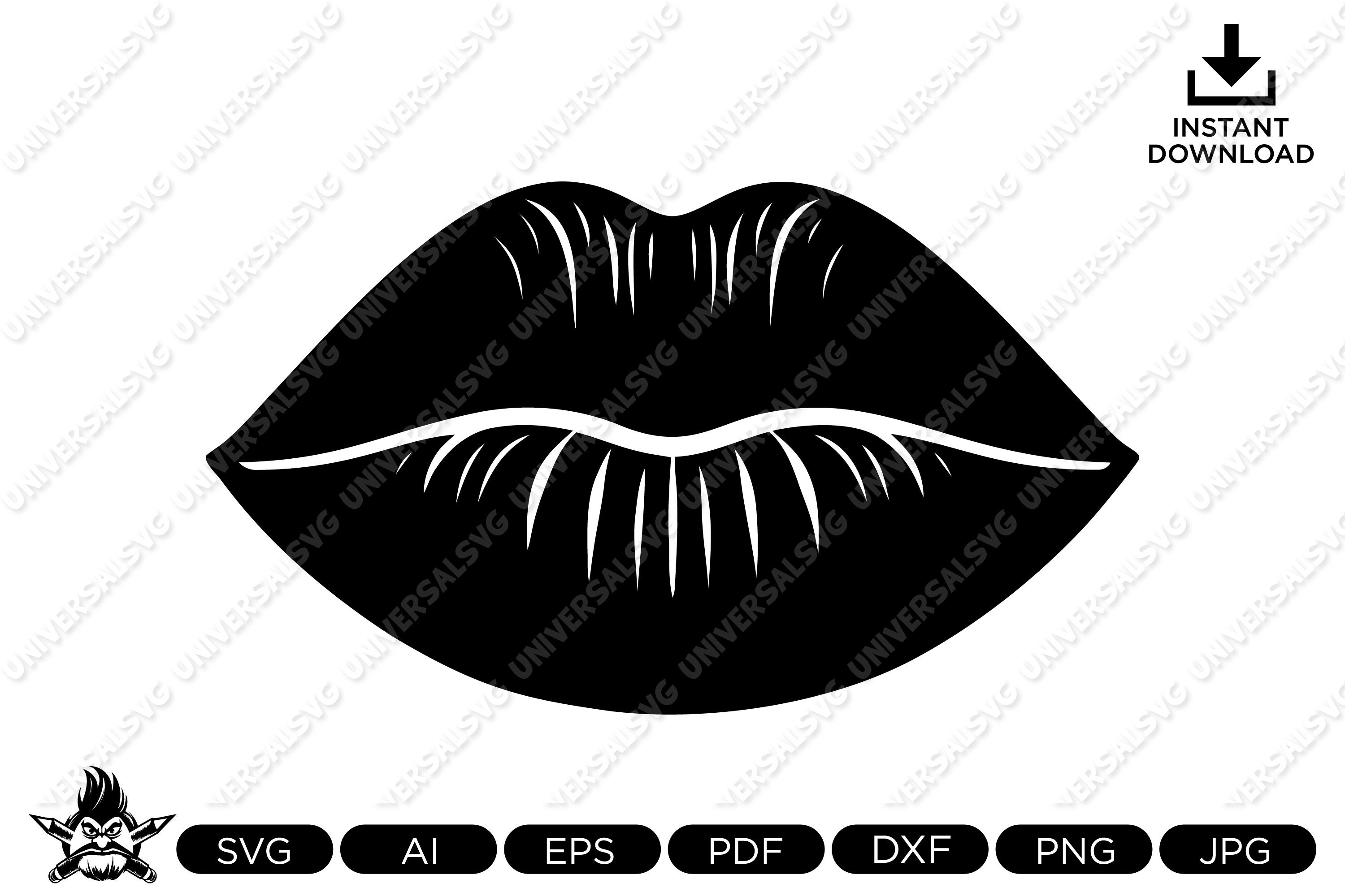Luscious Lips Svg File For Cutting Machine Lip Silhouette Vector Diy Craft Digital Download