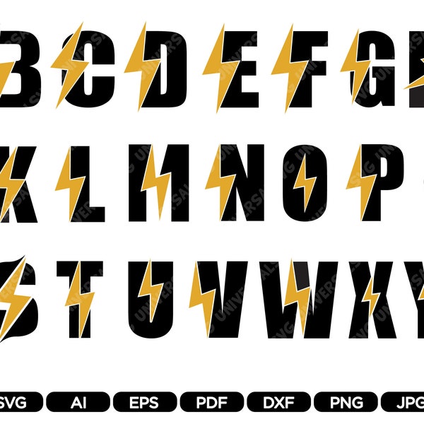 Lightning Bolt Font - Etsy