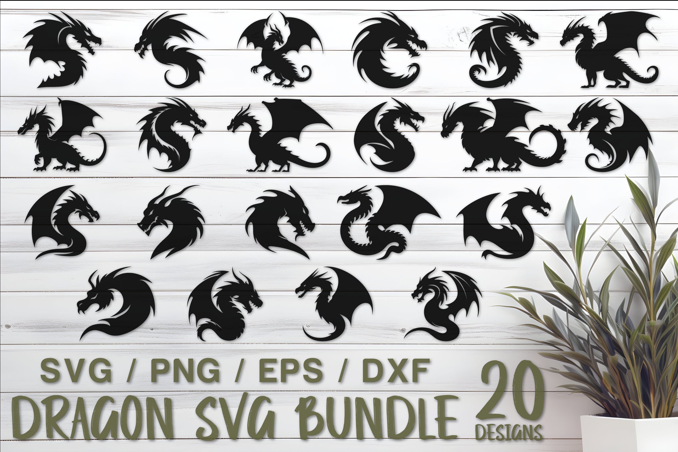 Dragon Svg Bundle, Dragon Cut File, Dragon Clipart, Animal Svg, Dragons ...
