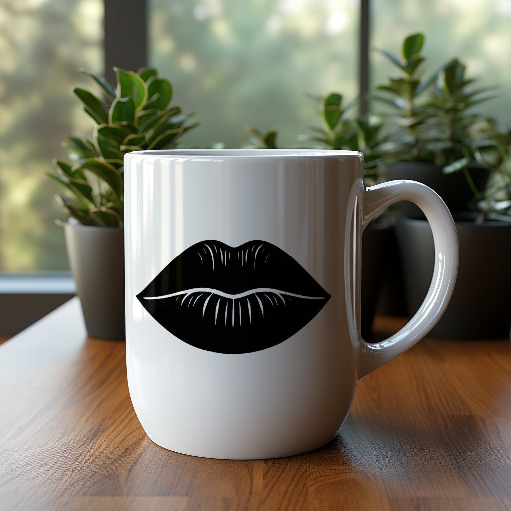 Luscious Lips SVG File for Cutting Machine, Lip Silhouette Vector, DIY ...