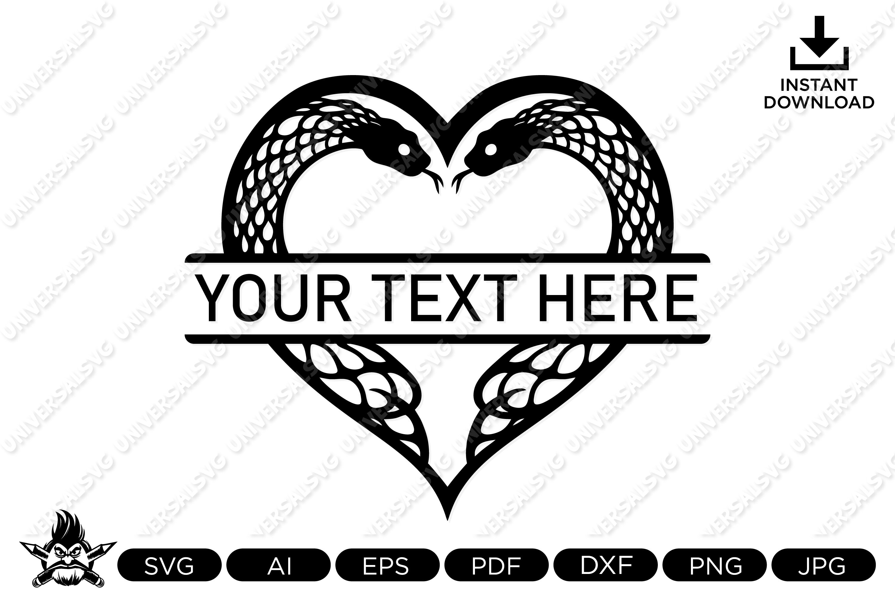 Snake Heart SVG, Snake Heart Digital Files for Cricut, Snake Heart PNG ...