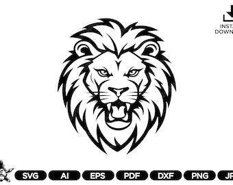 Gorgeous Male Lion Svgpngaiepsdxfjpg Digital Download - Etsy