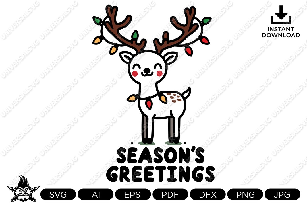 Christmas Reindeer SVG, Clipart, Cut File, Digital Download, T-shirt ...