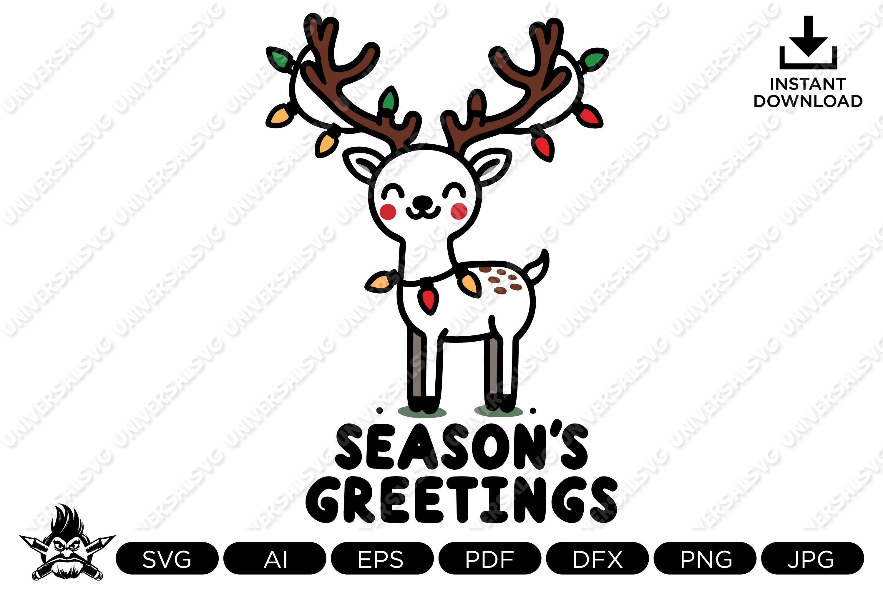 Christmas Reindeer SVG Clipart Cut File Digital Download - Etsy