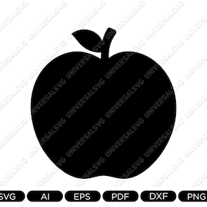 Apple SVG, Instant Download Vector Art for Crafting, Apple Silhouette ...