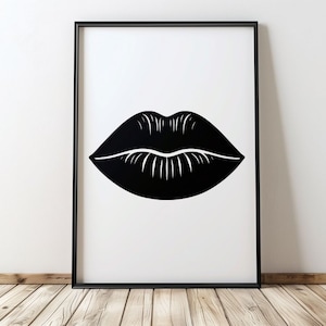 Luscious Lips SVG File for Cutting Machine, Lip Silhouette Vector, DIY ...