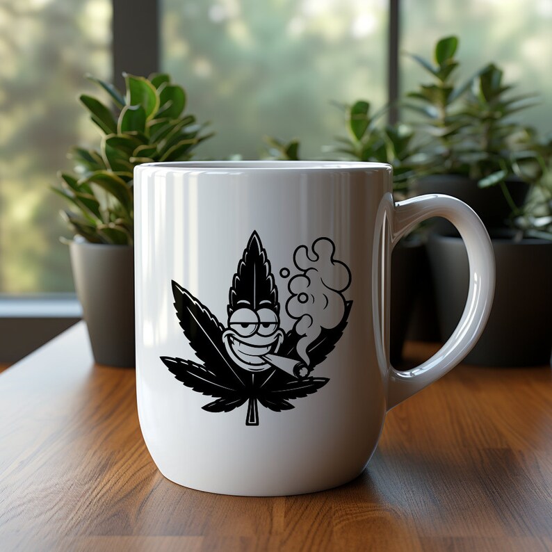 Weed Leaf Smoking Joint SVG, Smoke Cannabis SVG, Weed Leaf Png, Digital ...