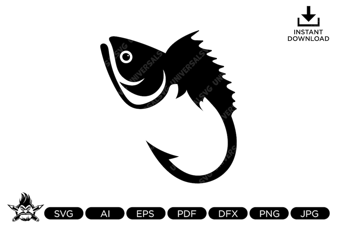 Fishing Hook Svg, Bass Fishing Svg, Fisherman Svg, Silhouette, Pdf Png ...