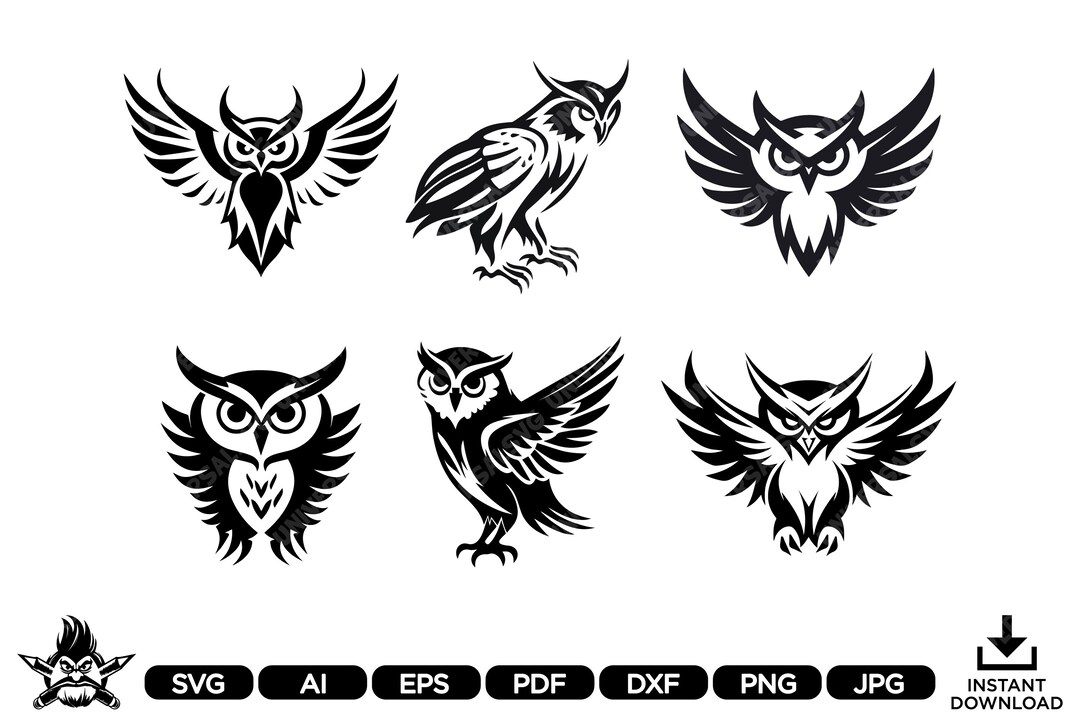 Owl SVG Bundle, Owl Mascot, PNG, Birds Svg, Owl Clipart, Cut File ...