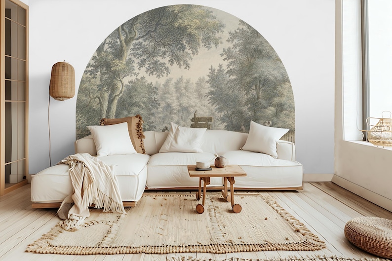 Vintage Bridge Wall Decal, Vintage Scenic River Peel and Stick Arch ...