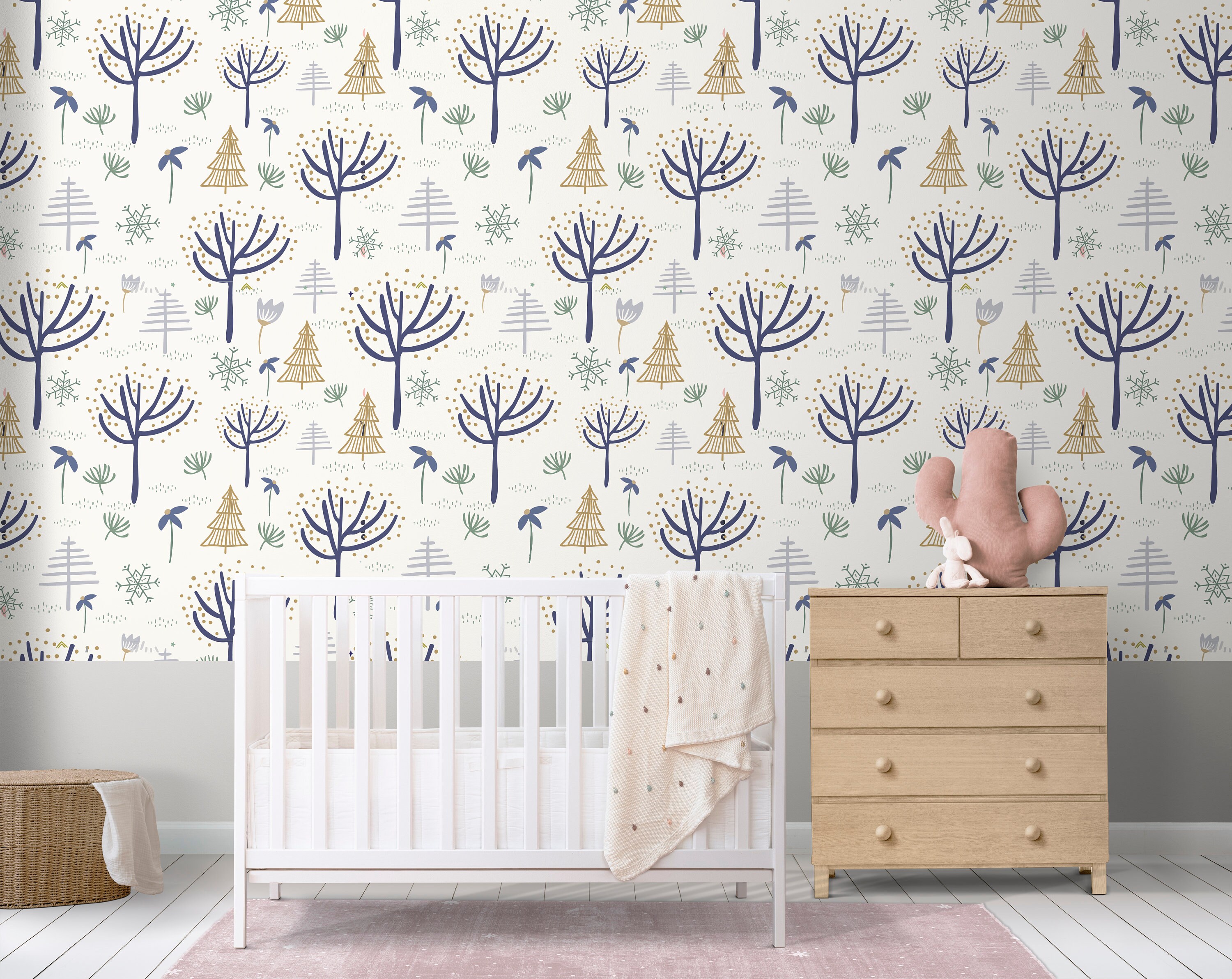 Kids Jungle Pattern Wallpaper / Tree Pattern Wallpaper / Kids - Etsy