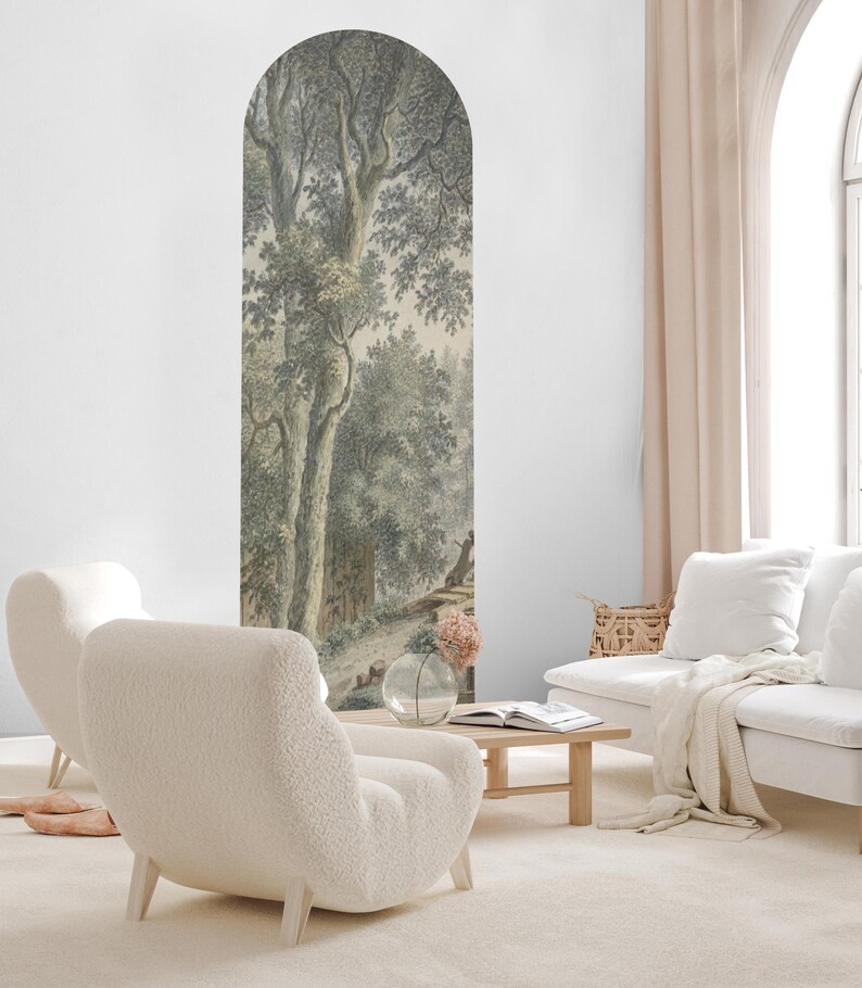 Vintage Bridge Wall Decal, Vintage Scenic River Peel and Stick Arch ...