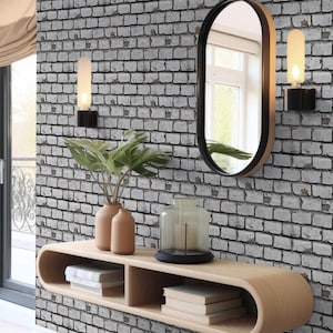 Gray Clinker Brick Wallpaper, Rustic Industrial Style Removable Wall ...