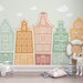 Kids City Wallpaper / Colorful Nursery Town Wallpaper / Kids Colorful ...